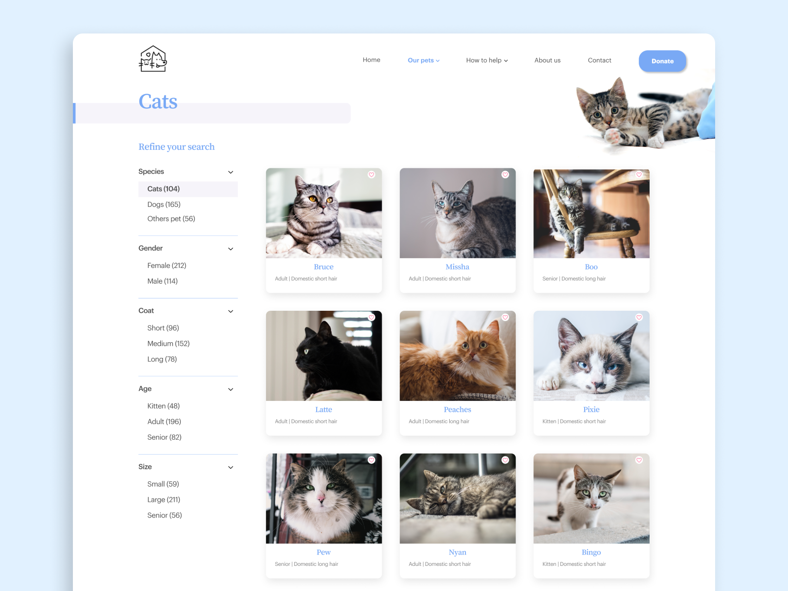 Pet Adoption Platform | Cat Adoption by Phuong Ha LE on Dribbble