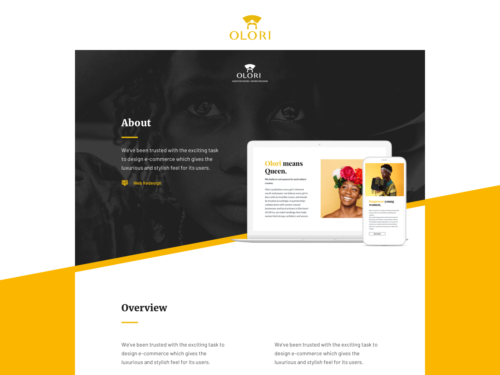 Olori - Website Design by Cinnamon on Dribbble