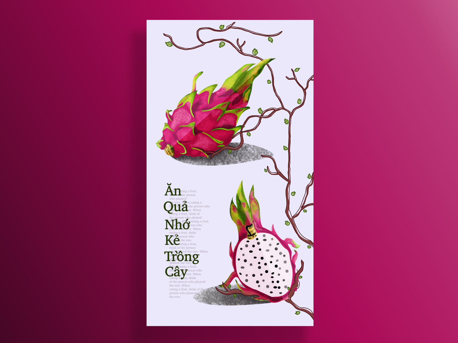 dragonfruit poster design by Jess Lai on Dribbble