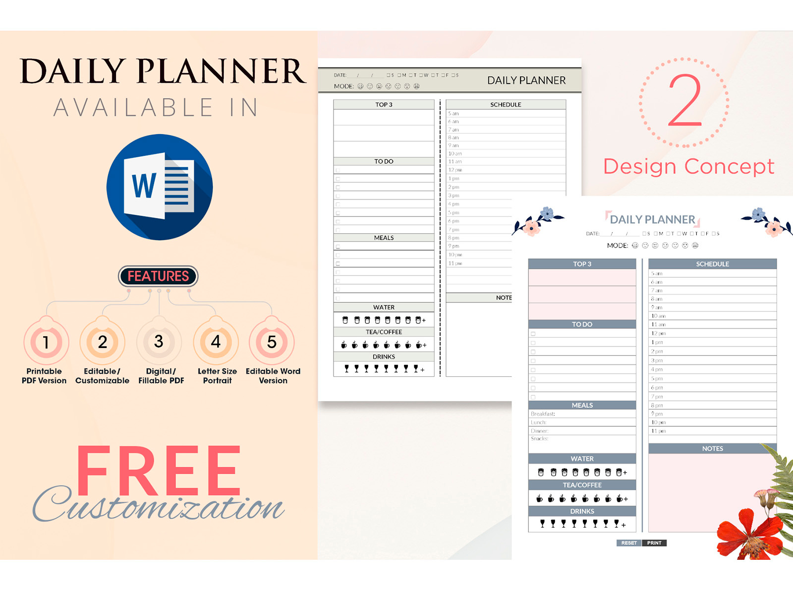 Daily Planner Design in Microsoft Word & Digital PDF by Md. Anwar ...
