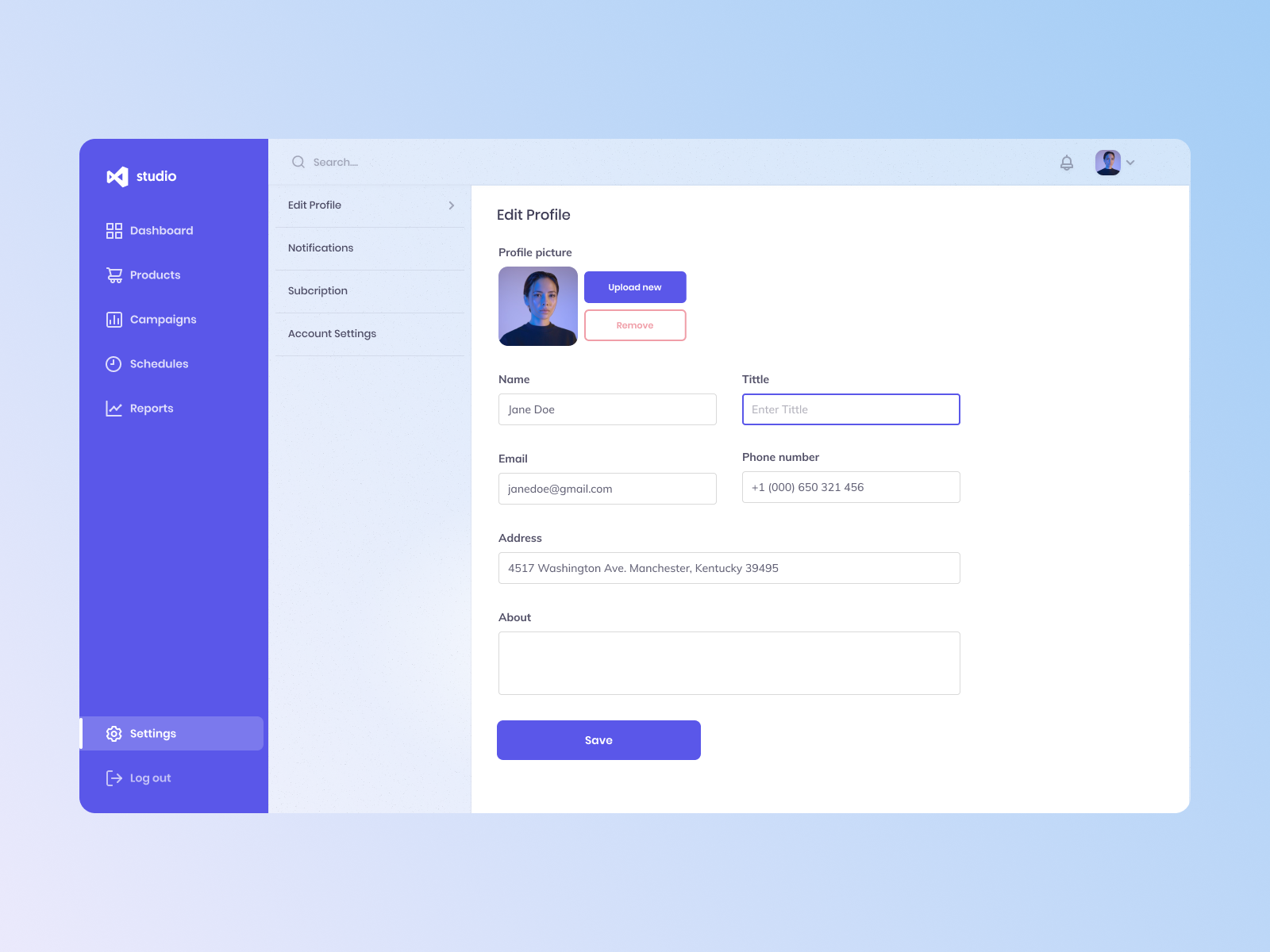 User Profile Webapp Daily Ui 006 By Claudia On Dribbble 
