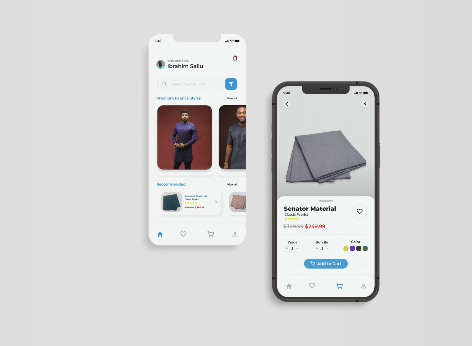 African Fabrics Sales App by Adebona Adekunle on Dribbble