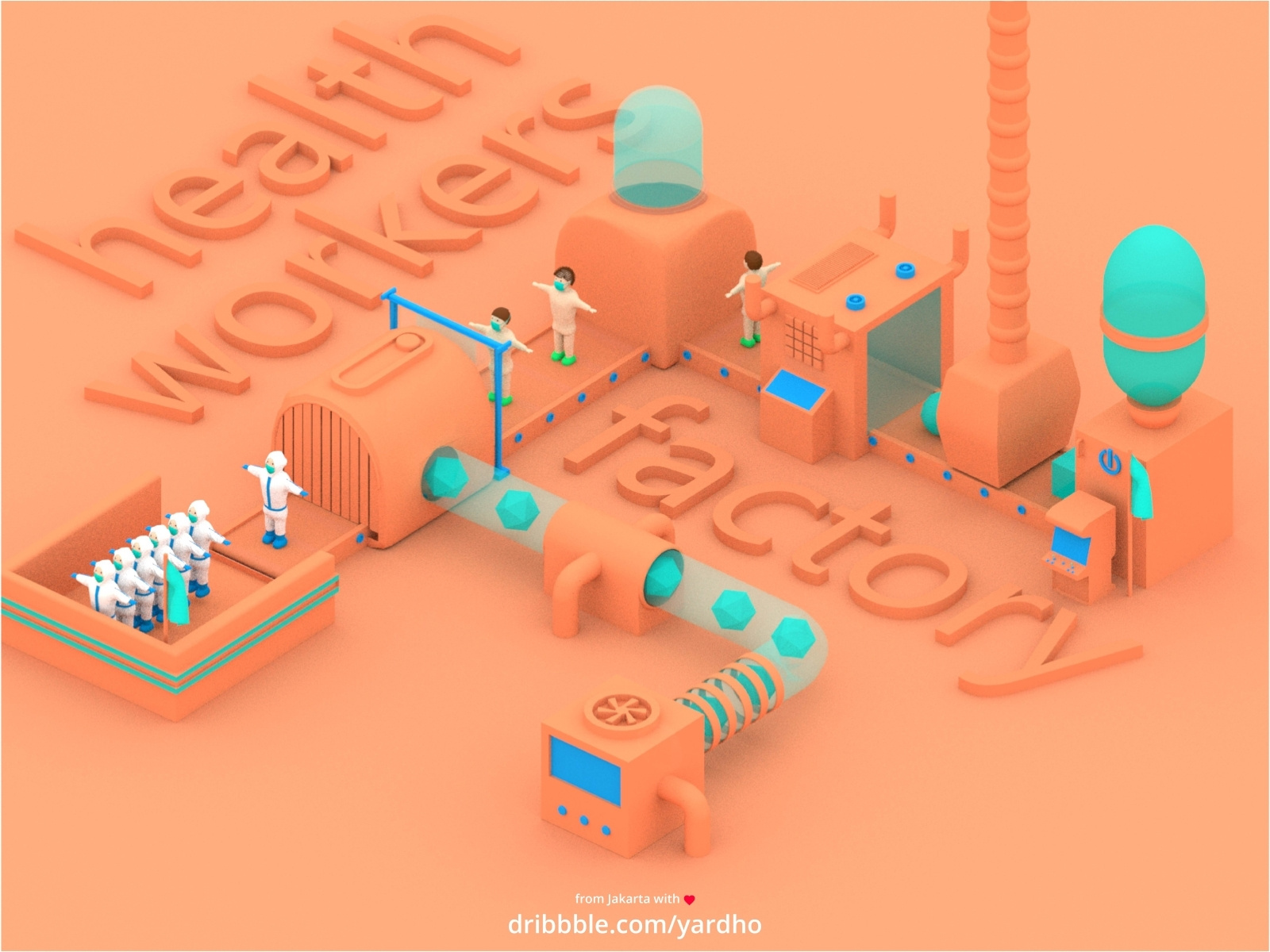 3D Health Workers Factory by Yardho on Dribbble