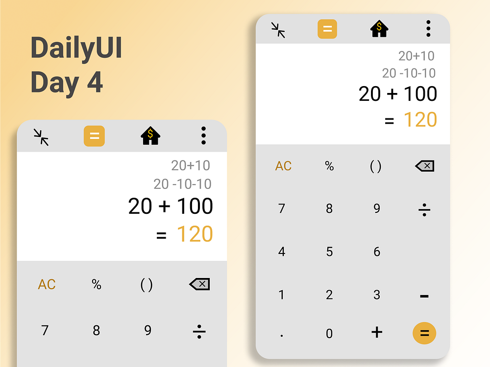 DailyUI day 4 Calculator by Yubaraj Singh on Dribbble