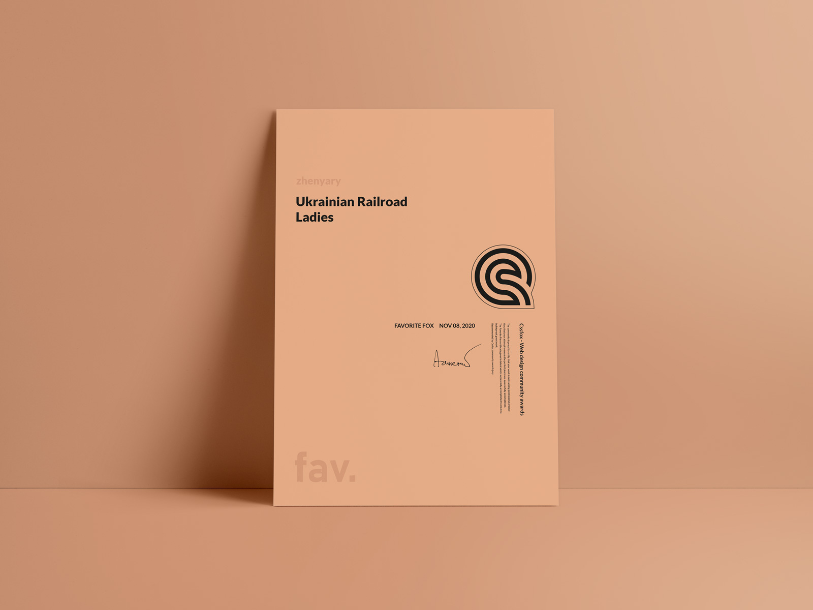New FavF certificate. Website awards by Maxim Aginsky on Dribbble