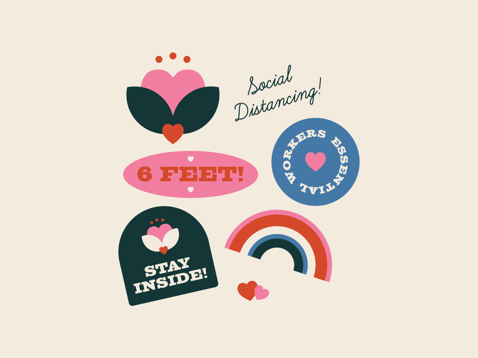 Social Distancing Stickers by Johanna Marie Pendley on Dribbble