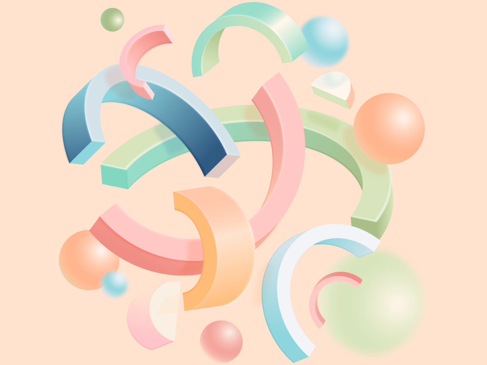 3D shapes by Indie Khisamutdinova on Dribbble
