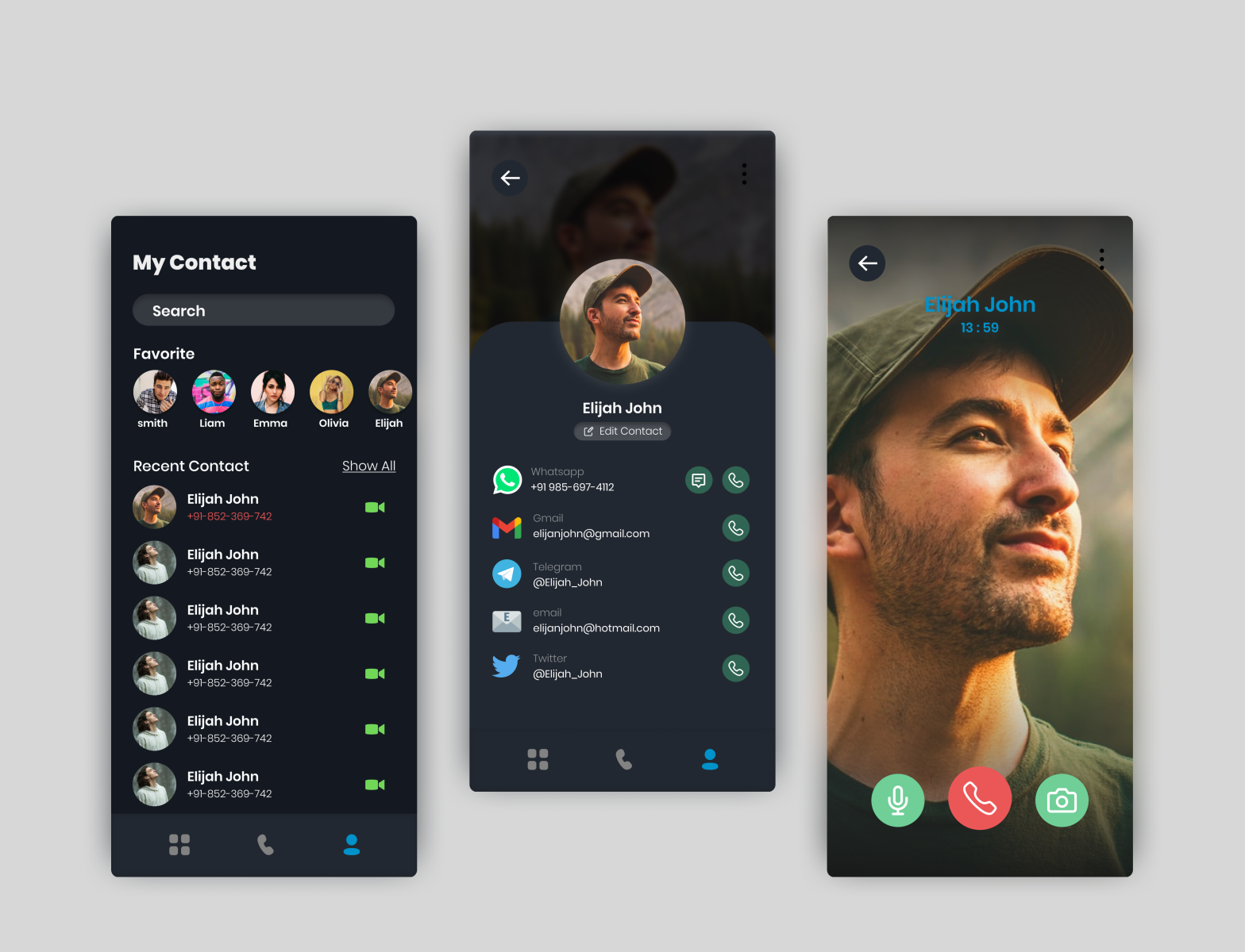 Contact App Concept by Maulik Thummar on Dribbble