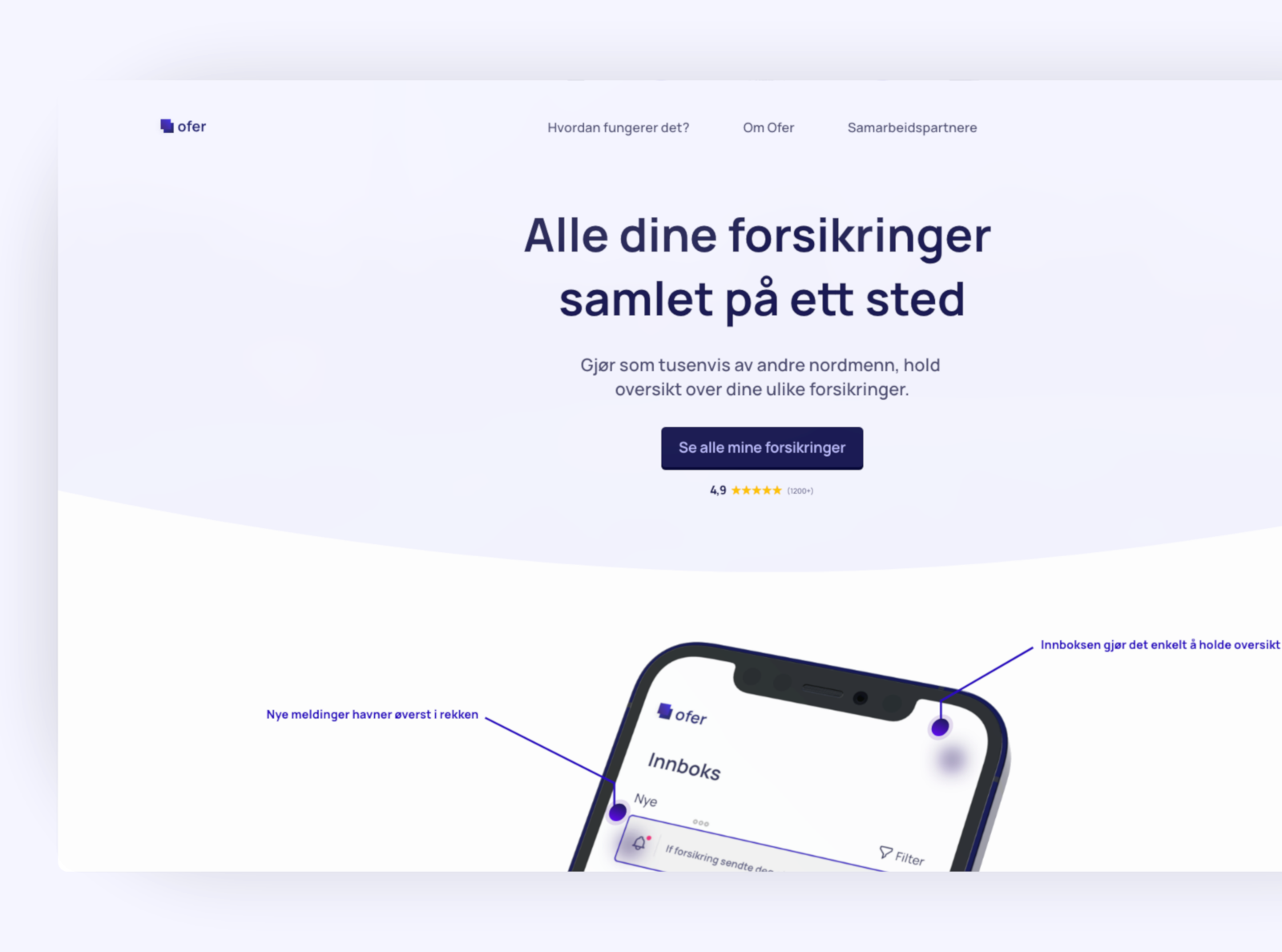 Ofer Insurance - desktop view by Frikk Alexander on Dribbble