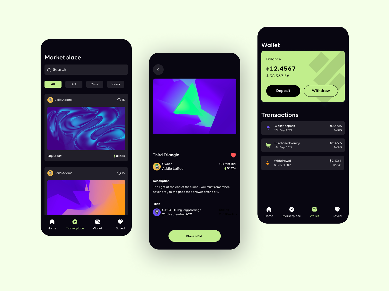 NFT Marketplace app by Christiana Uzonwanne on Dribbble