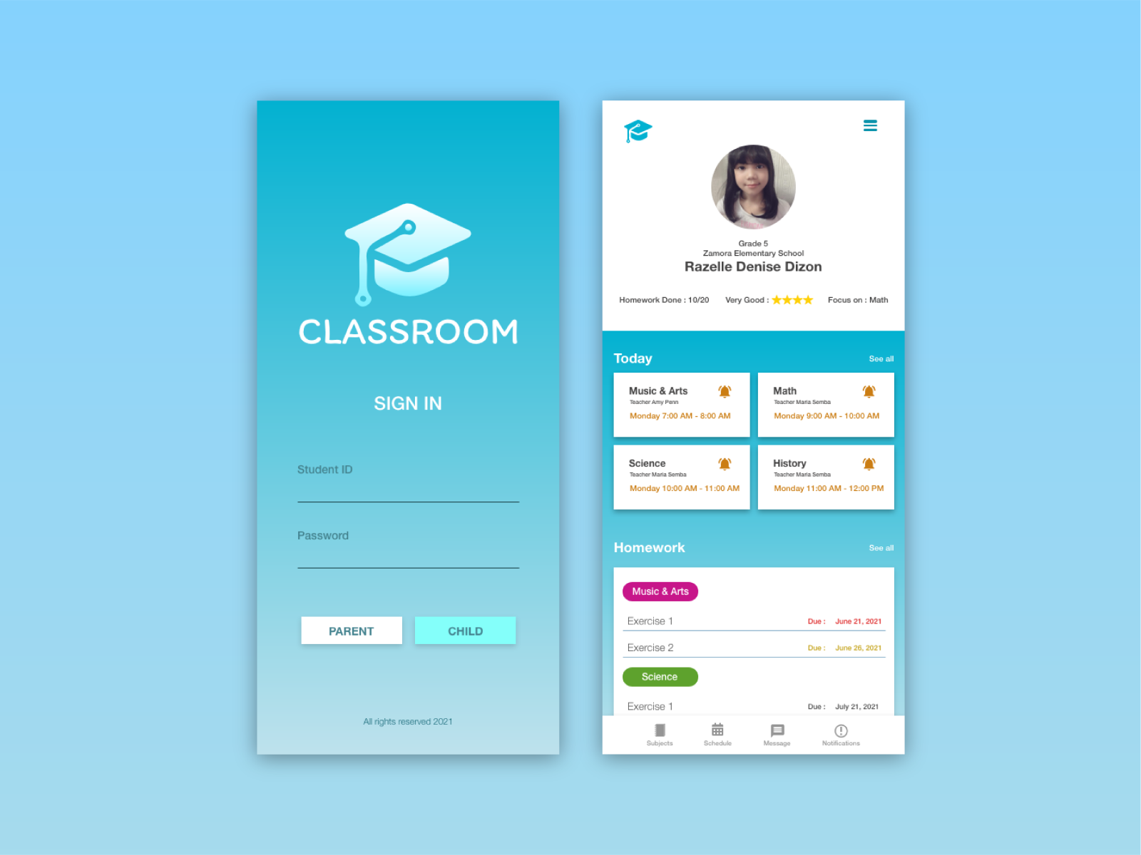 Classroom Mobile App by indayselles on Dribbble