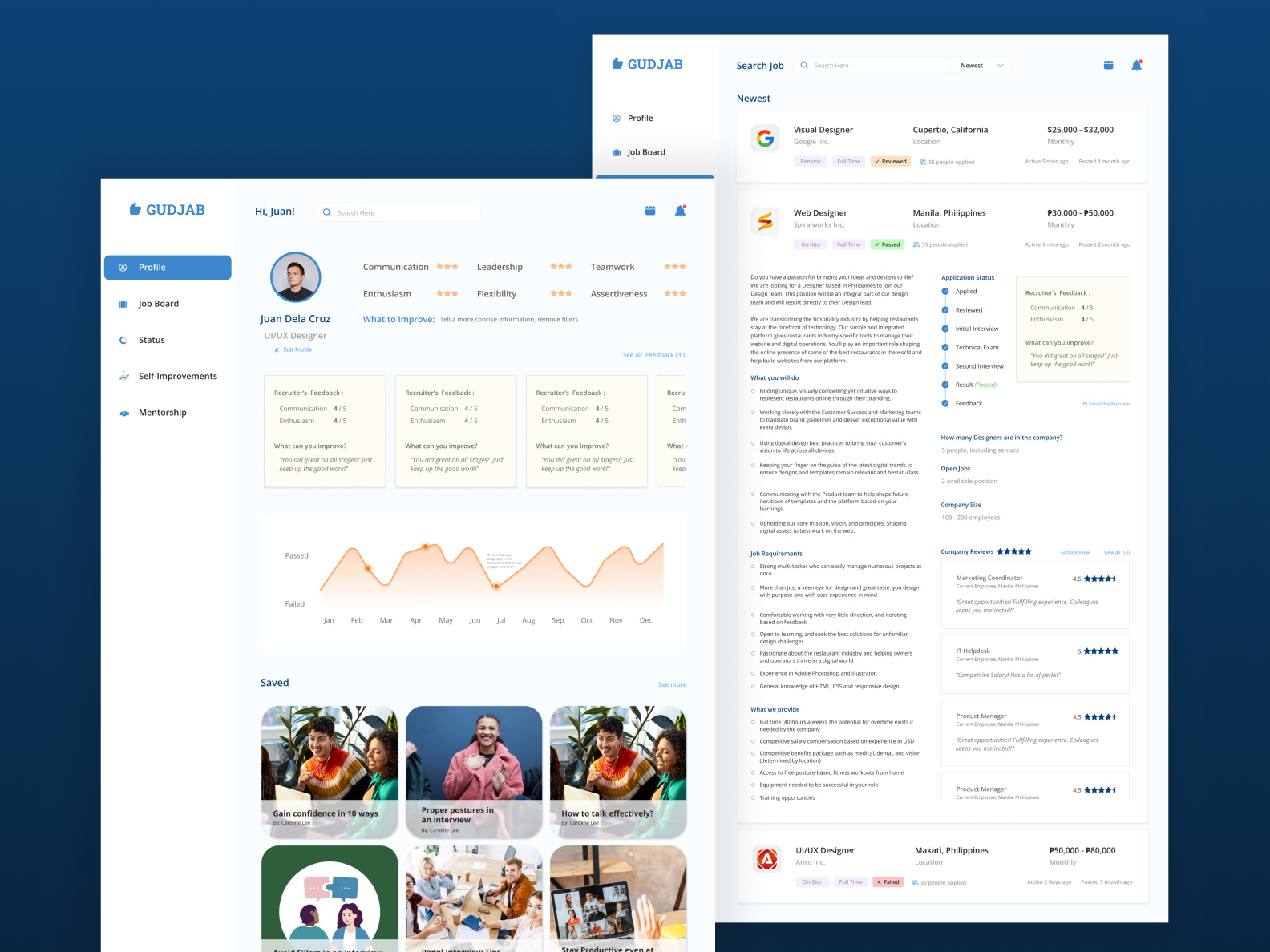 Job Portal with Growth Tracker Website by indayselles on Dribbble