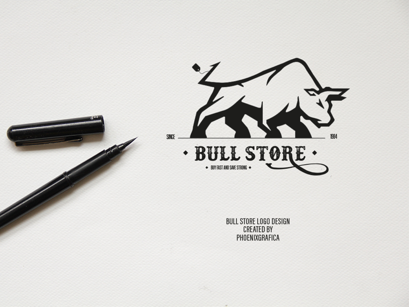 Bull store logo by Cristian on Dribbble