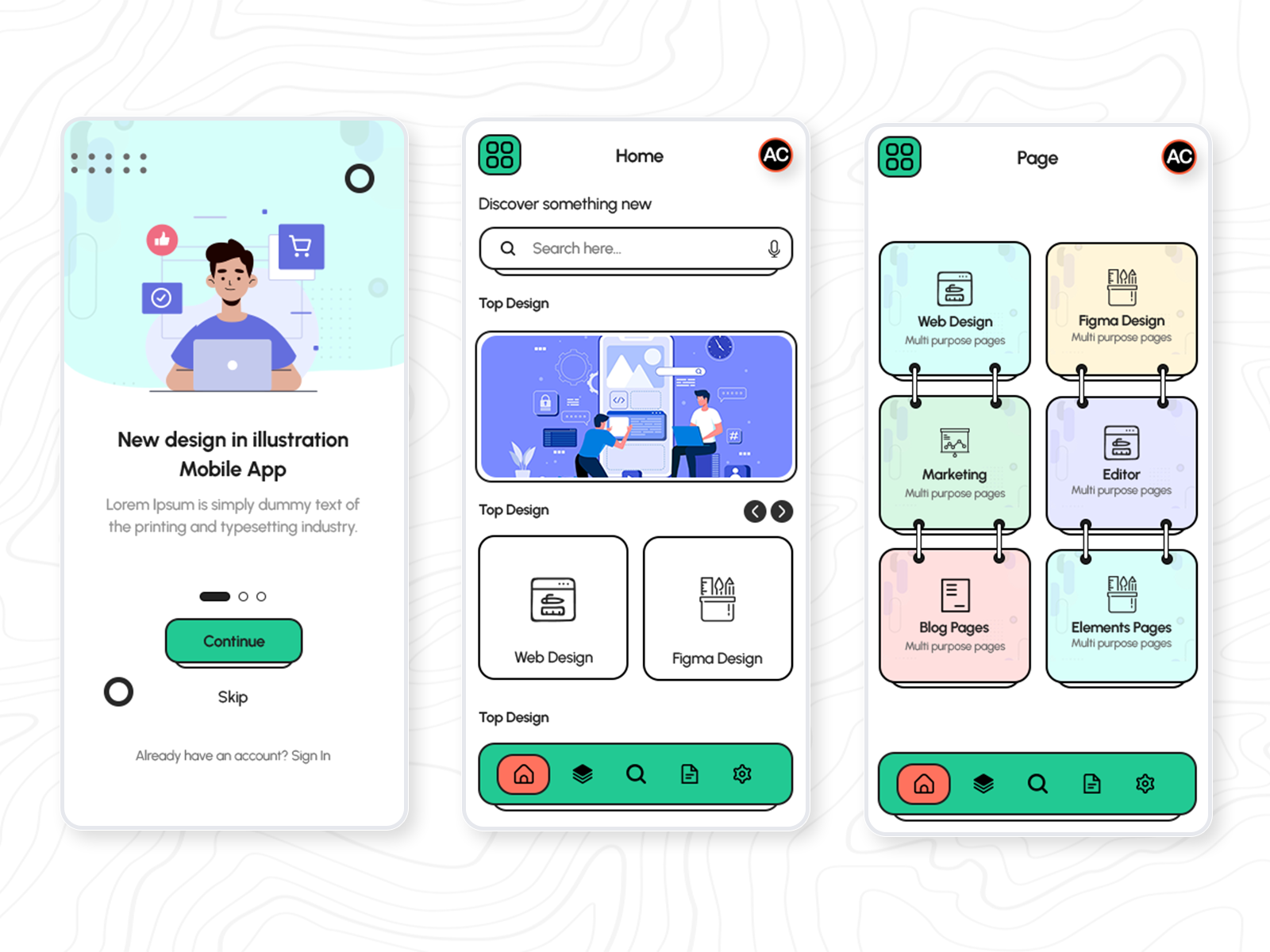 Illustrations Wireframe Mobile App | Mobile App UI Design by Animation ...