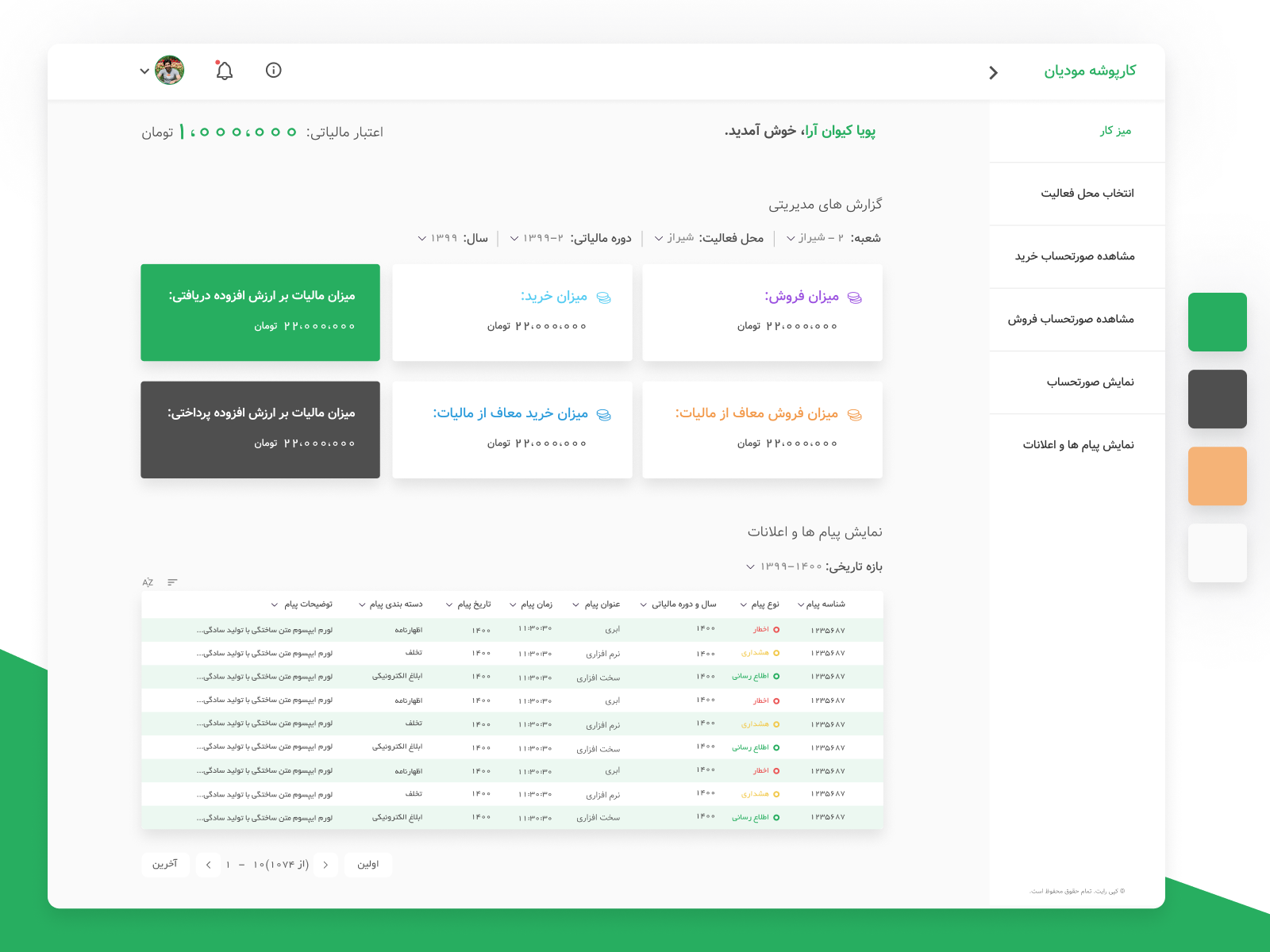 Tax System - Dashboard by Danial Nazemi on Dribbble