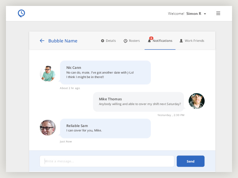 Chat Window/Options by Irfan Khan on Dribbble
