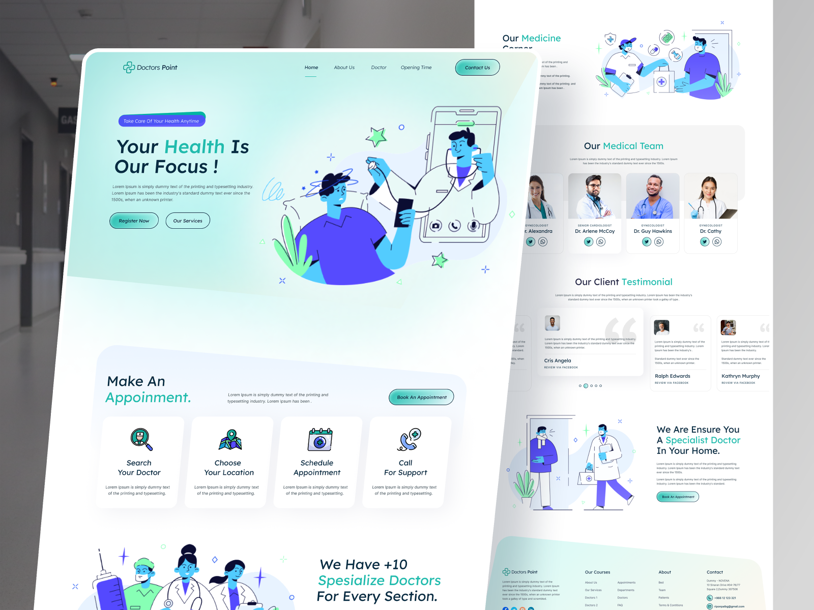 Doctors Point - Medical Website Landing Page. by Ripon Pal 🔥 on Dribbble