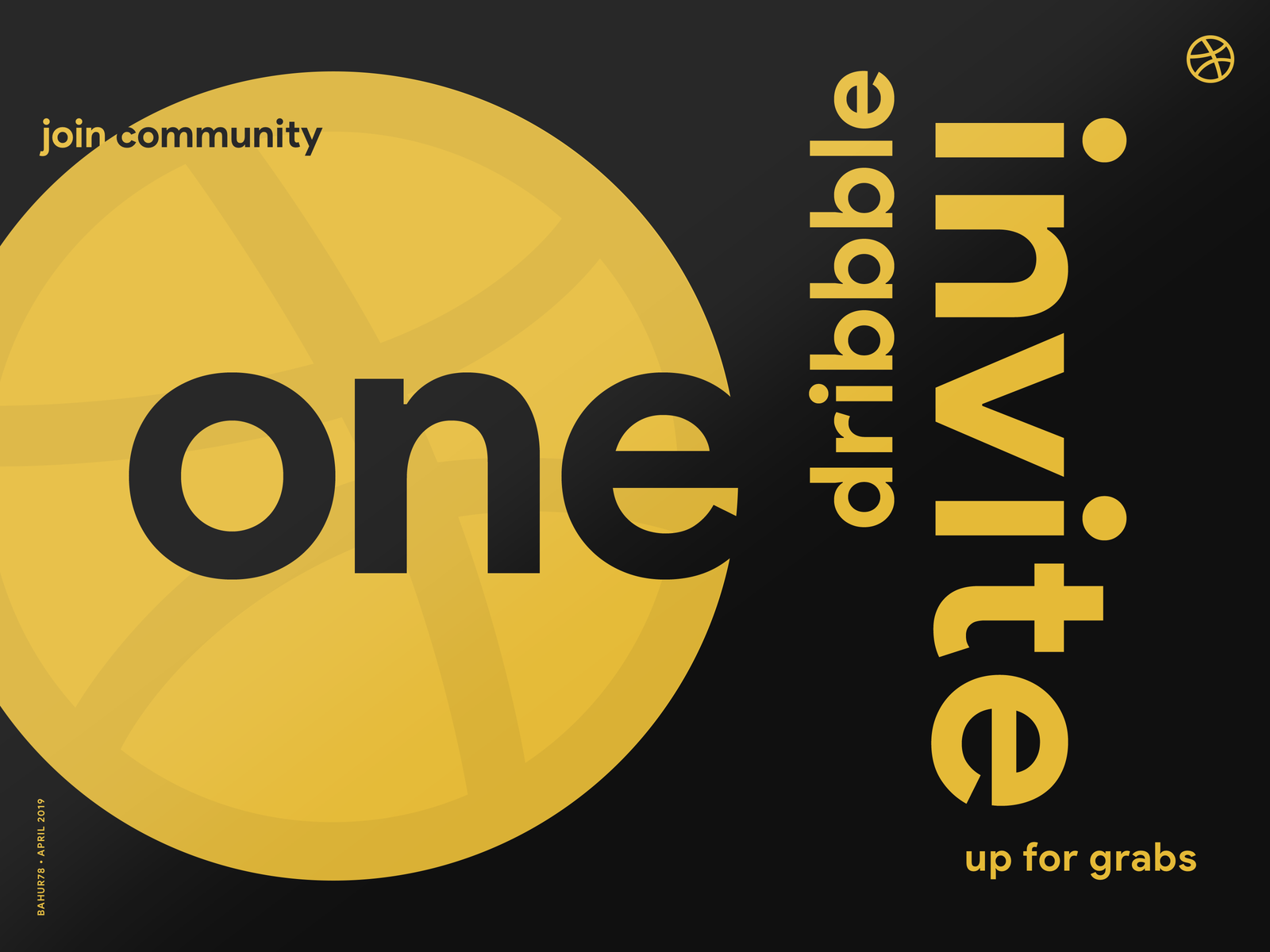 One Dribbble Invite by BAHUR78 on Dribbble