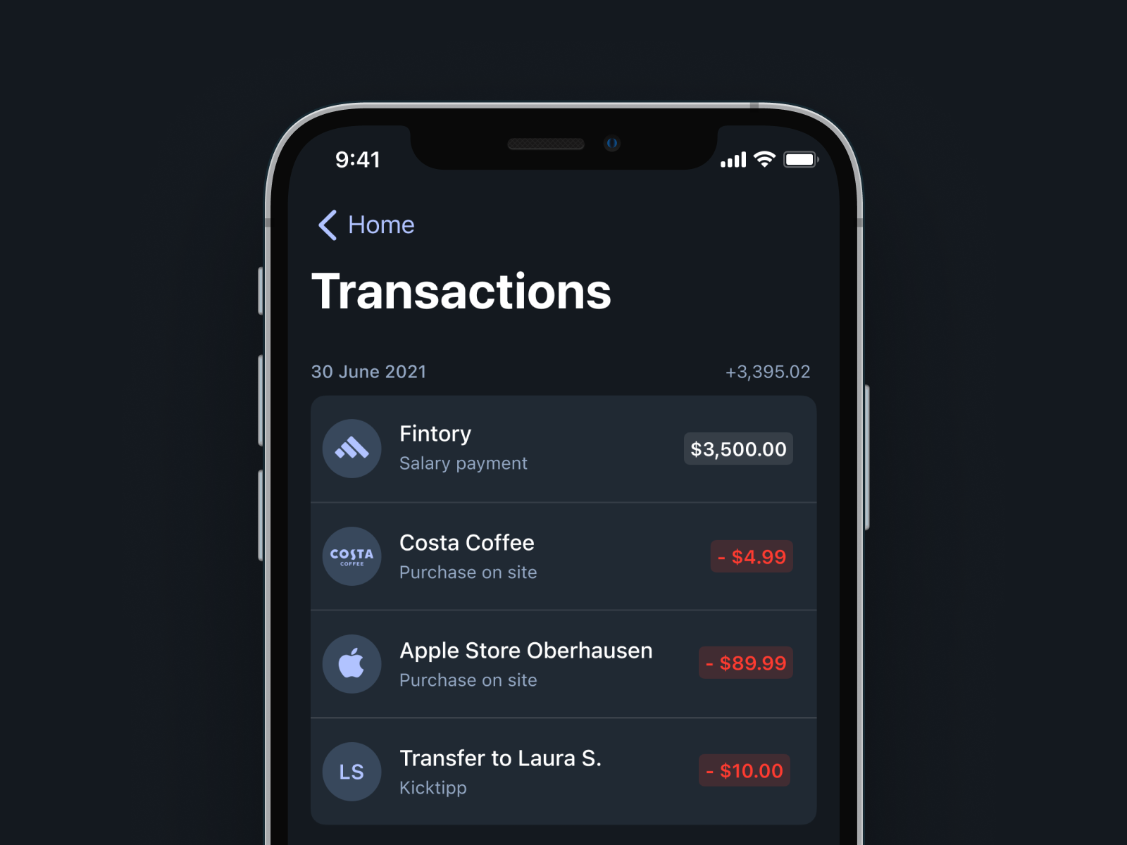 💵 Transactions Overview + Detailview by Diana Palavandishvili on Dribbble