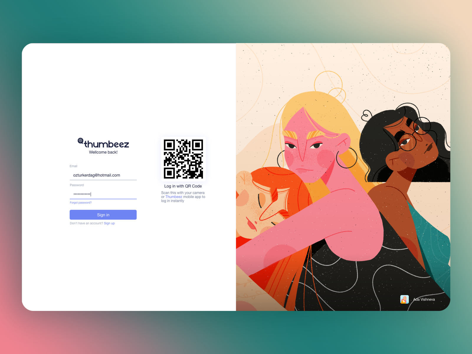 Simple Elegant - Login Page wit QR by Öztürk Erdağ on Dribbble