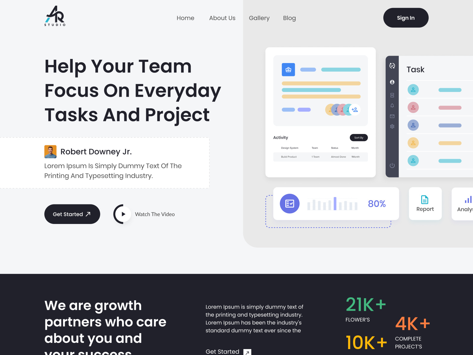 Task Management Landing Page Design by Akash Ahamed on Dribbble