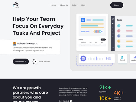 Task Management Landing Page Design by Akash Ahamed on Dribbble