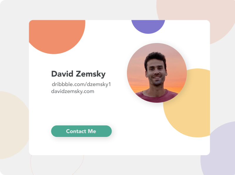 UI Contact Card by David Zemsky on Dribbble