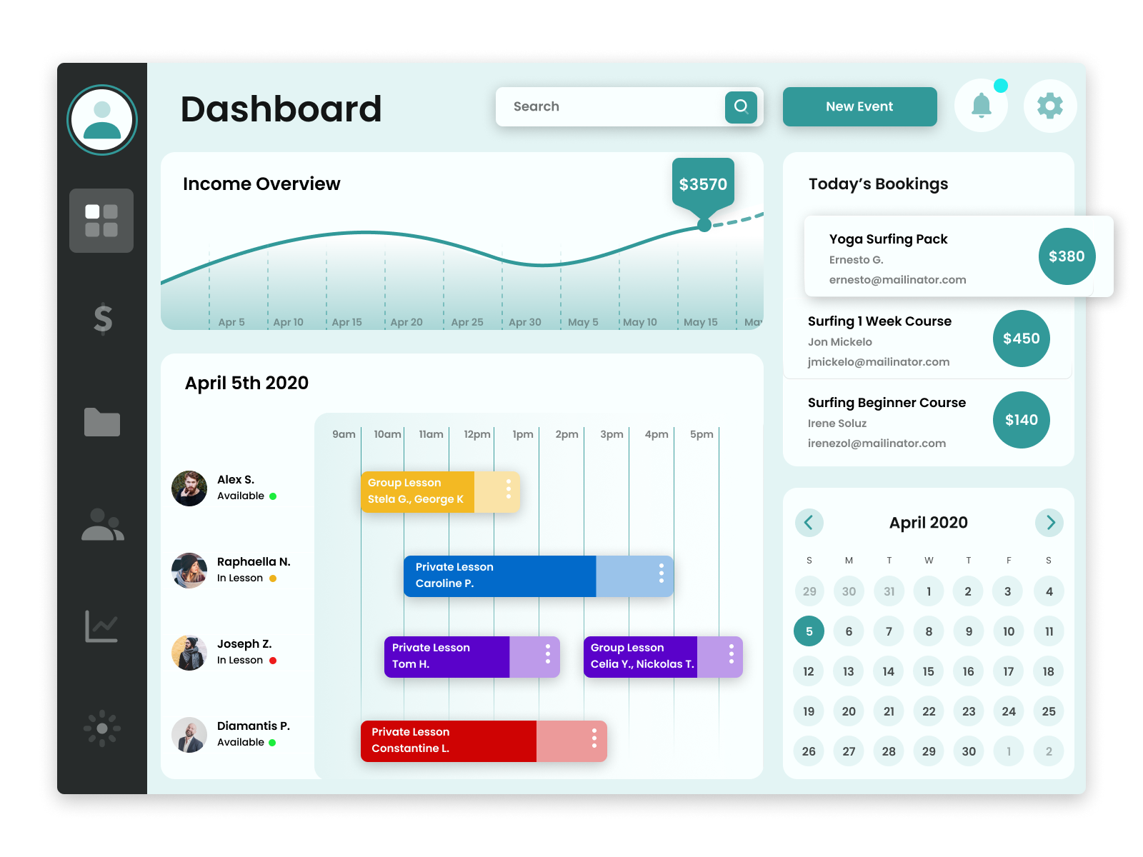 Scheduling Dashboard Concept by Philippos on Dribbble