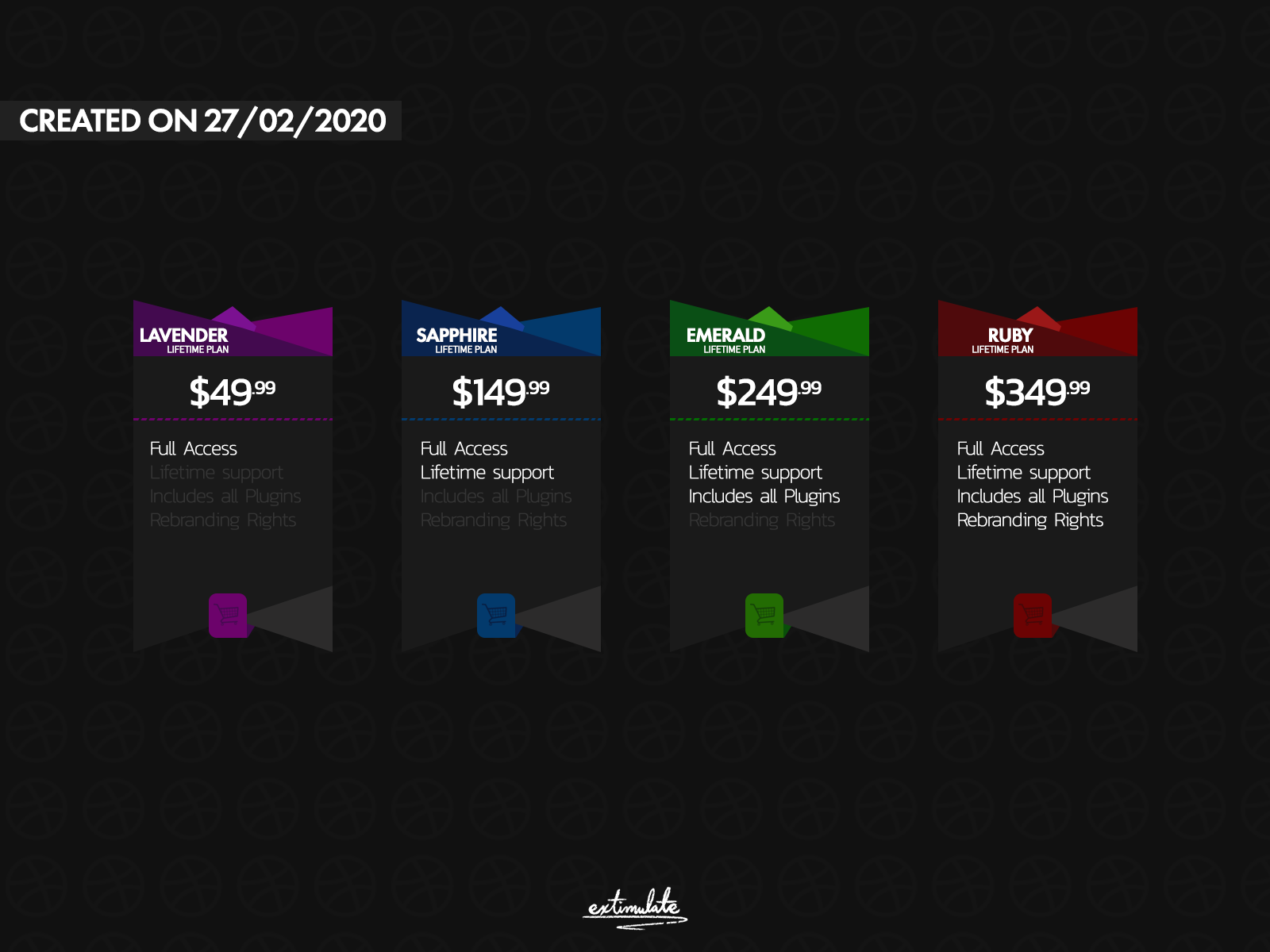 Dark Mode Price Table by extimulate on Dribbble