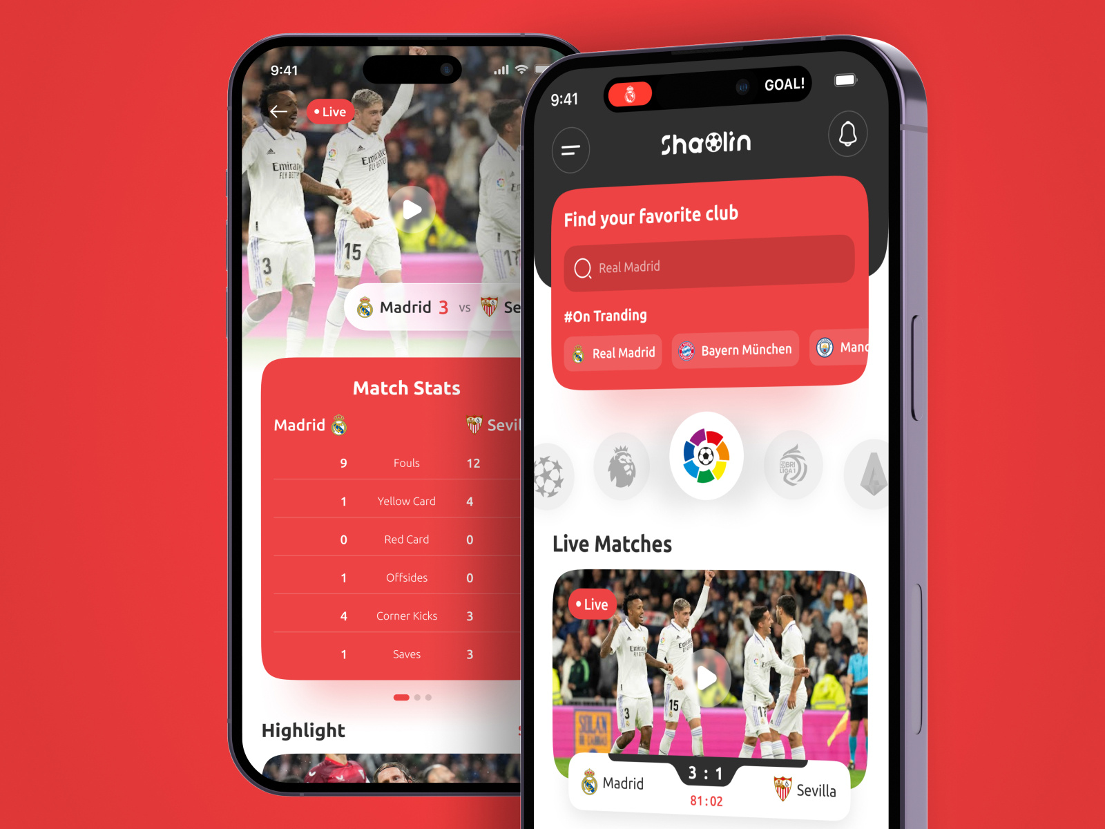 Shaolin Soccer - Live Streaming Soccer App by Andy 🦄 on Dribbble