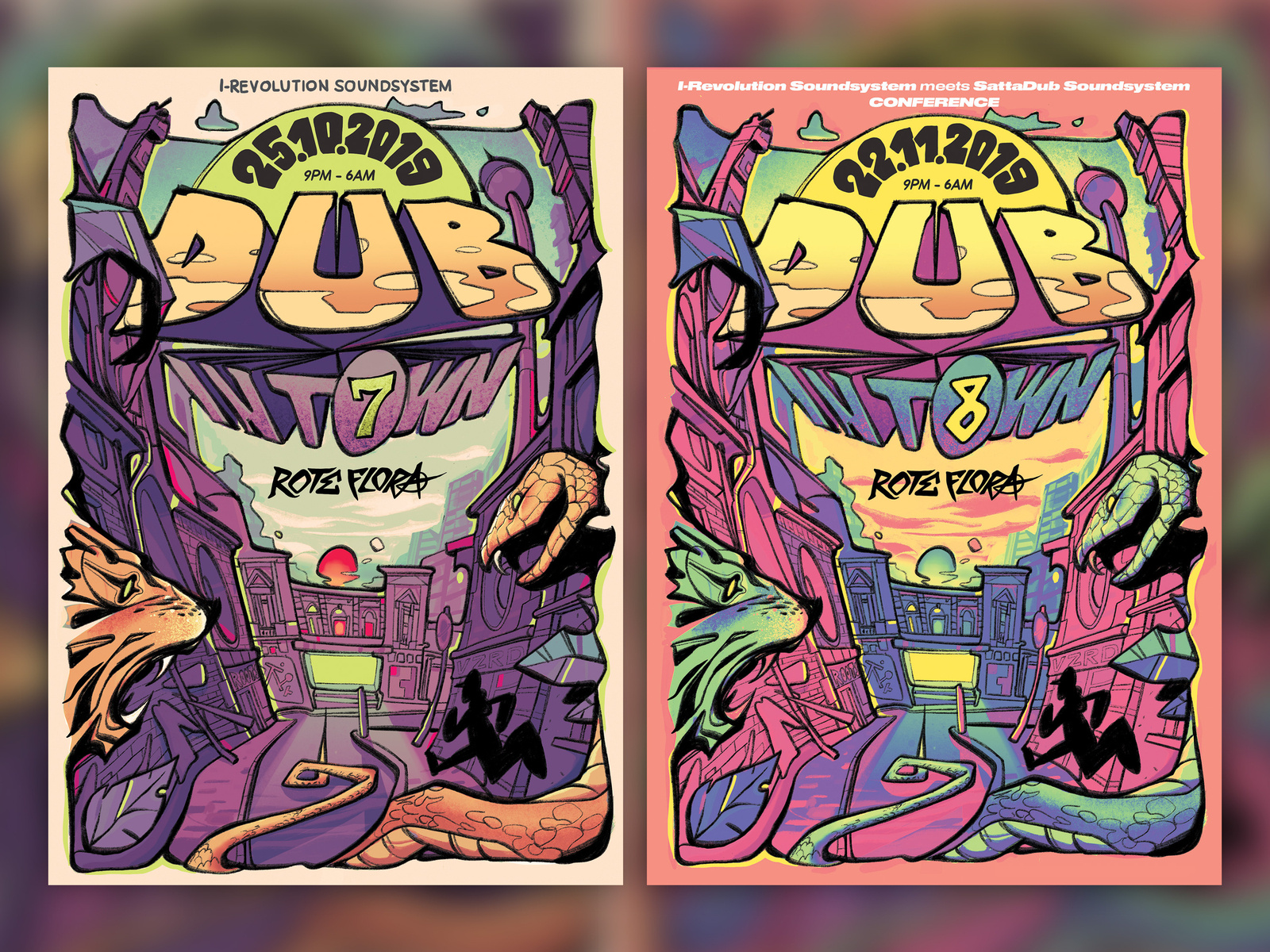 Illustrated Dub Concert Posters by Valentin Scheiner on Dribbble
