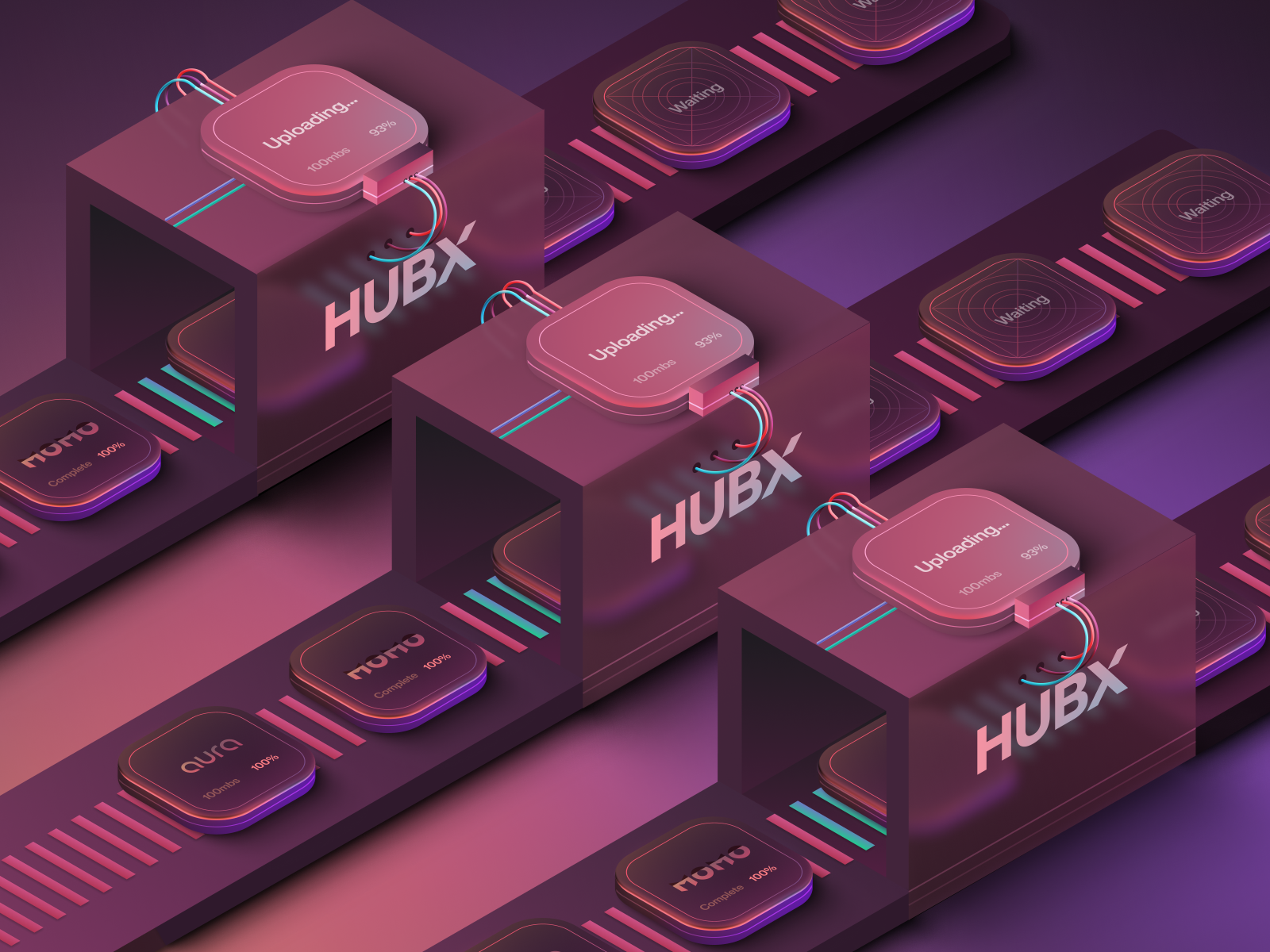 HUBX - Hero Illustration by Sencer B. Yılmaz for creathive on Dribbble