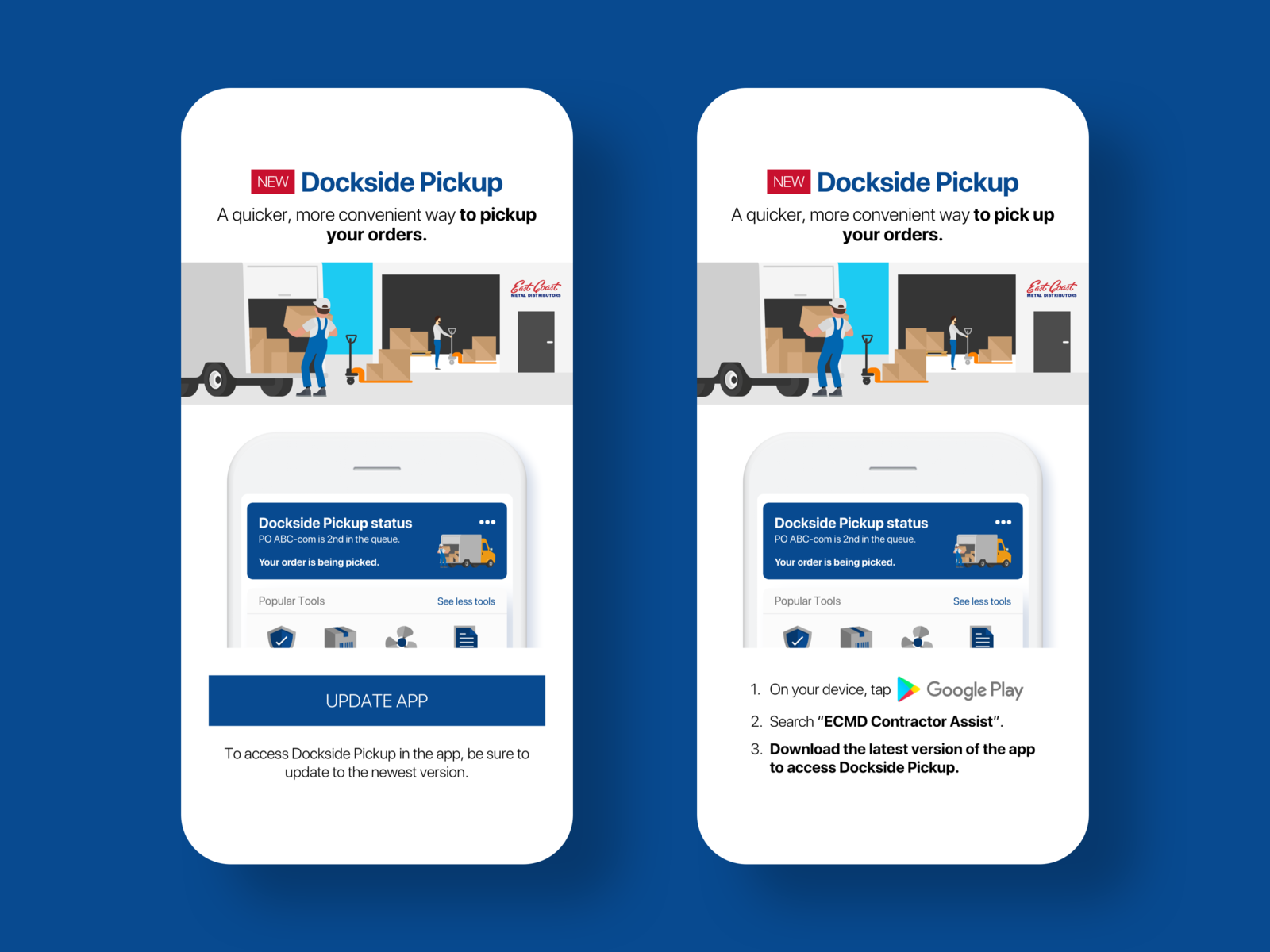 Dockside Pickup push notifications by Melanie Blazevic on Dribbble