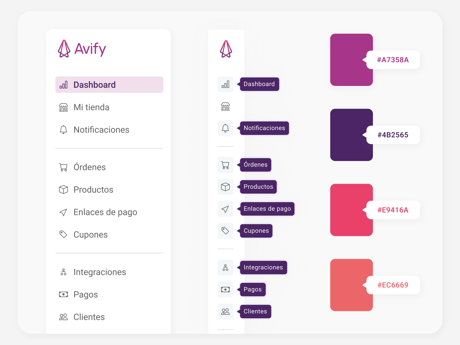 Side navbar for app web by Juliana Morales on Dribbble