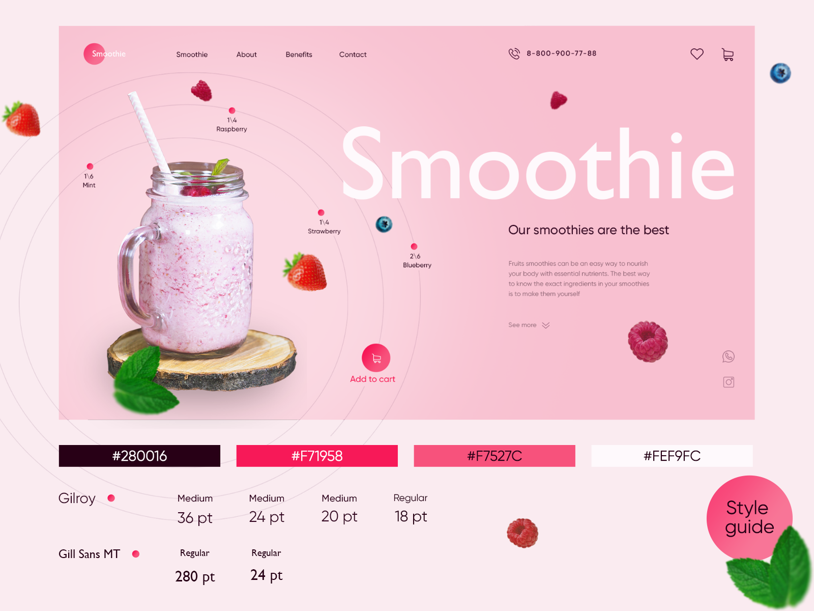 Smoothie | First screen by Kalugina Natalia on Dribbble