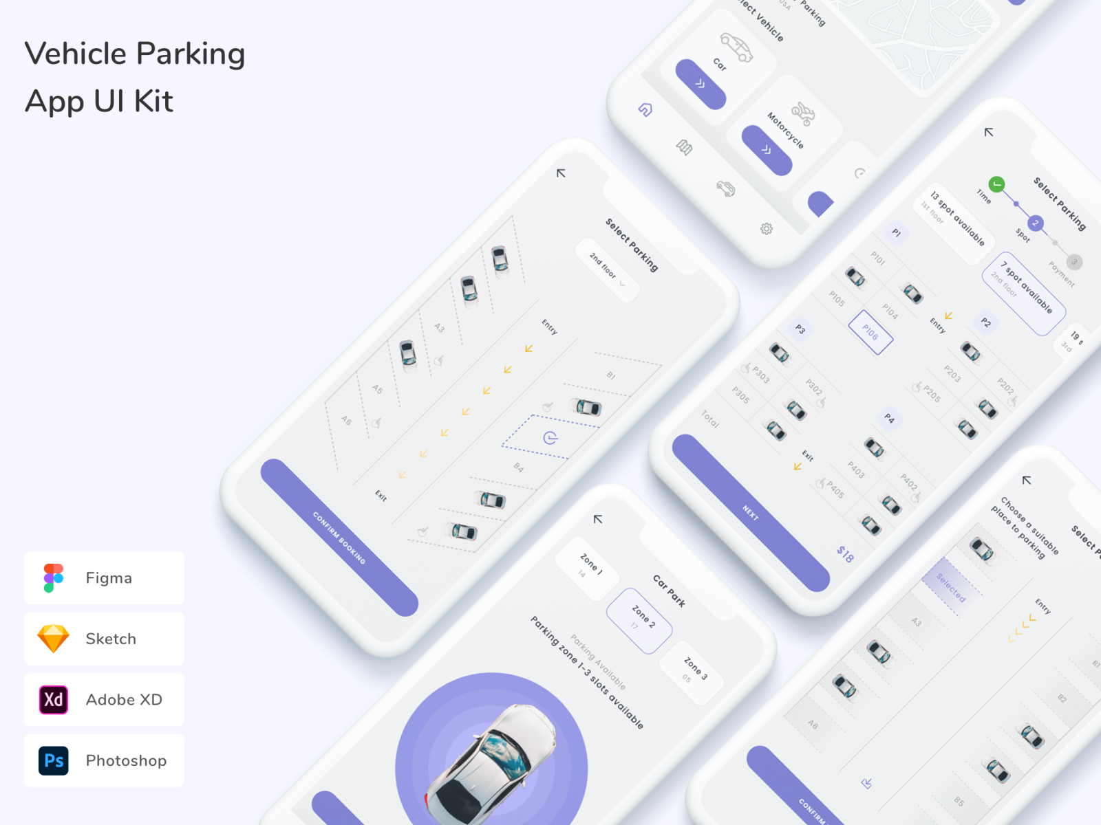 Vehicle Parking App UI Kit by UI Workshop on Dribbble