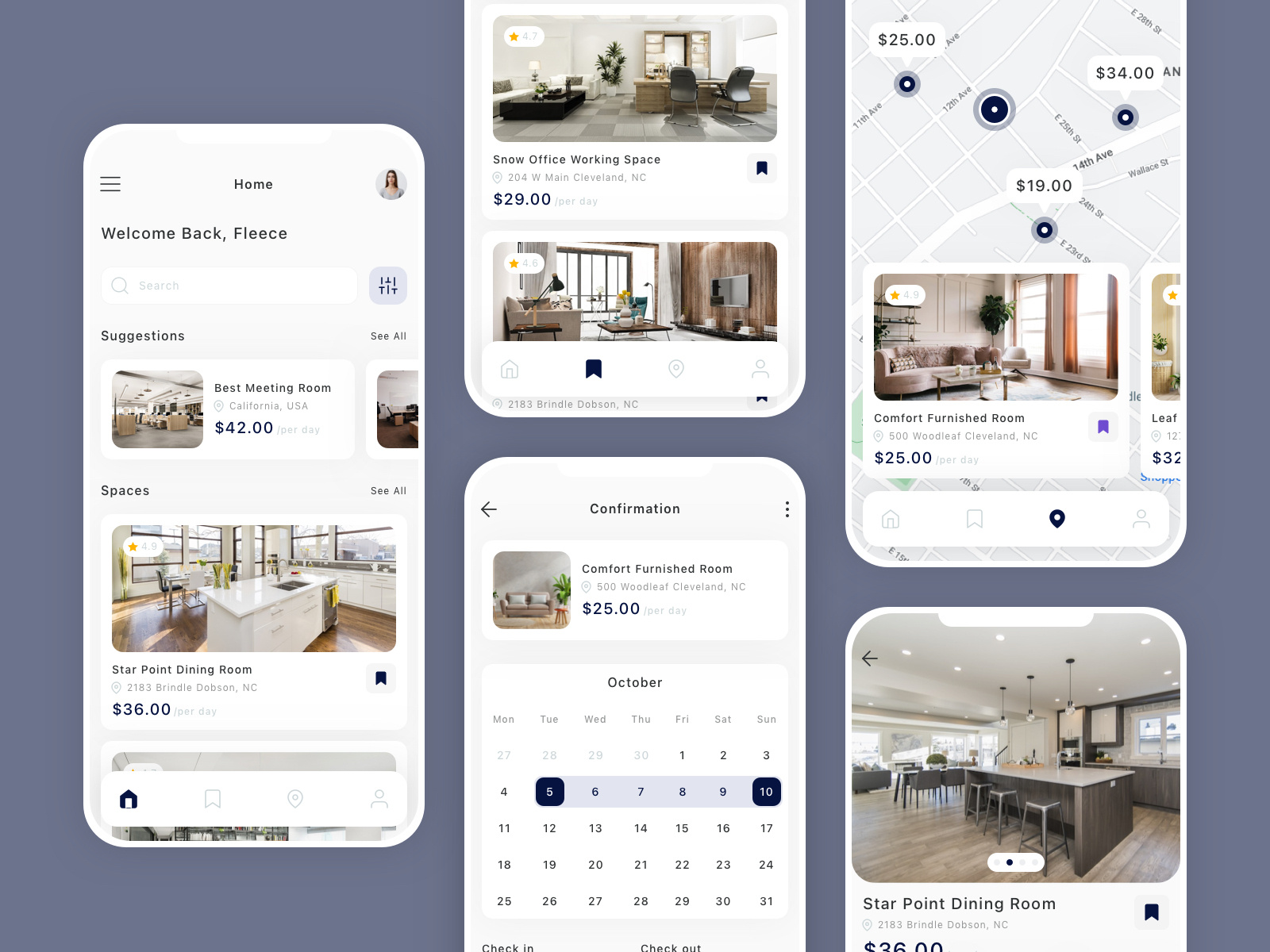 Working Space Renting Mobile App UI Kit by UI Workshop on Dribbble