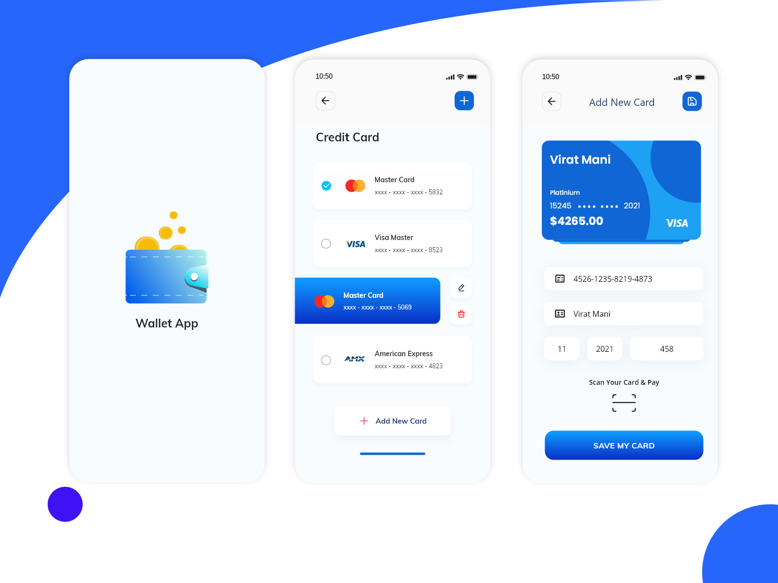 Wallet App Design by manikandan on Dribbble