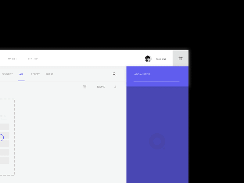 Add an item animation by Muse on Dribbble