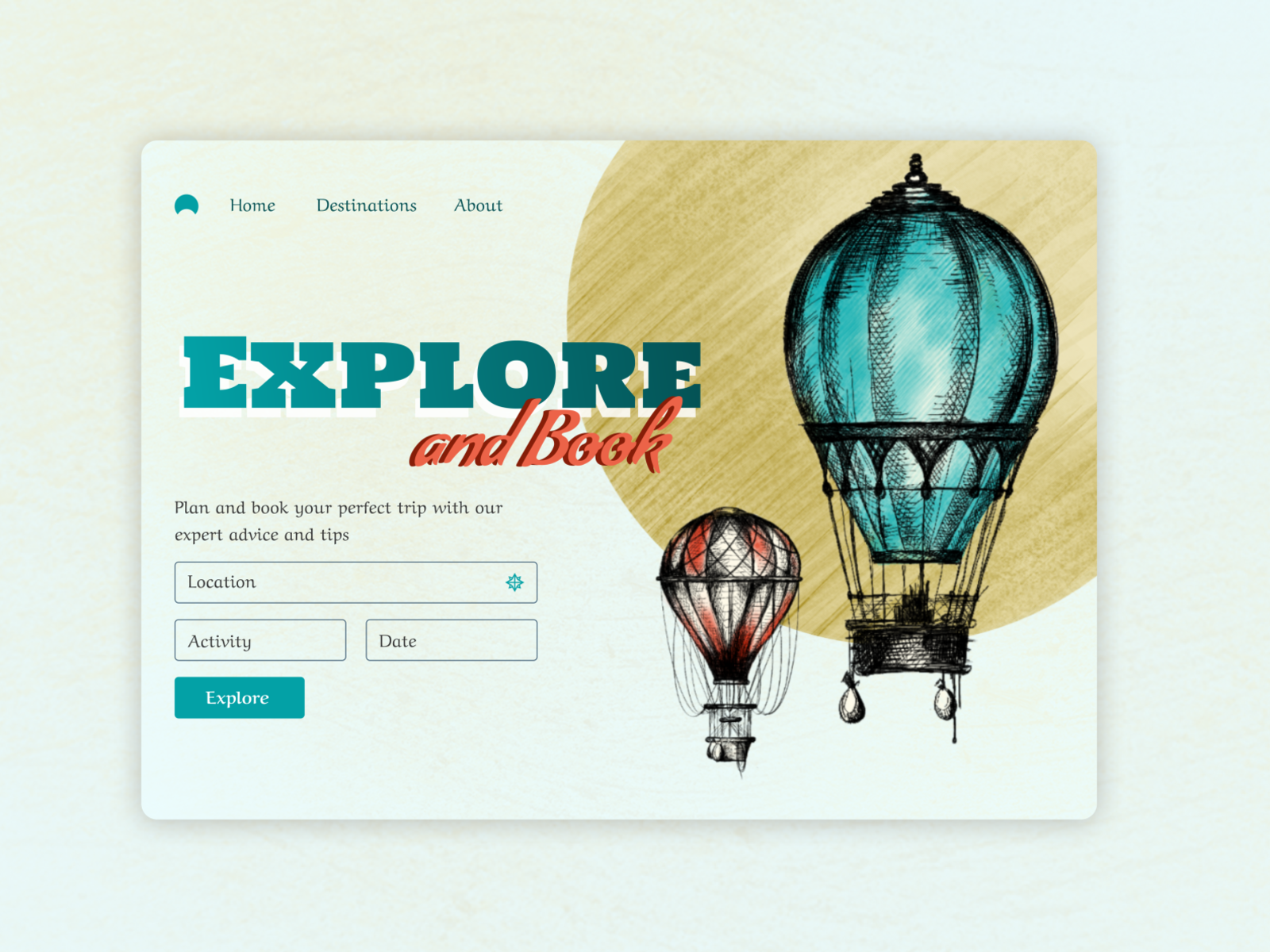 Explore and Book website by Marta Slokhyniak on Dribbble