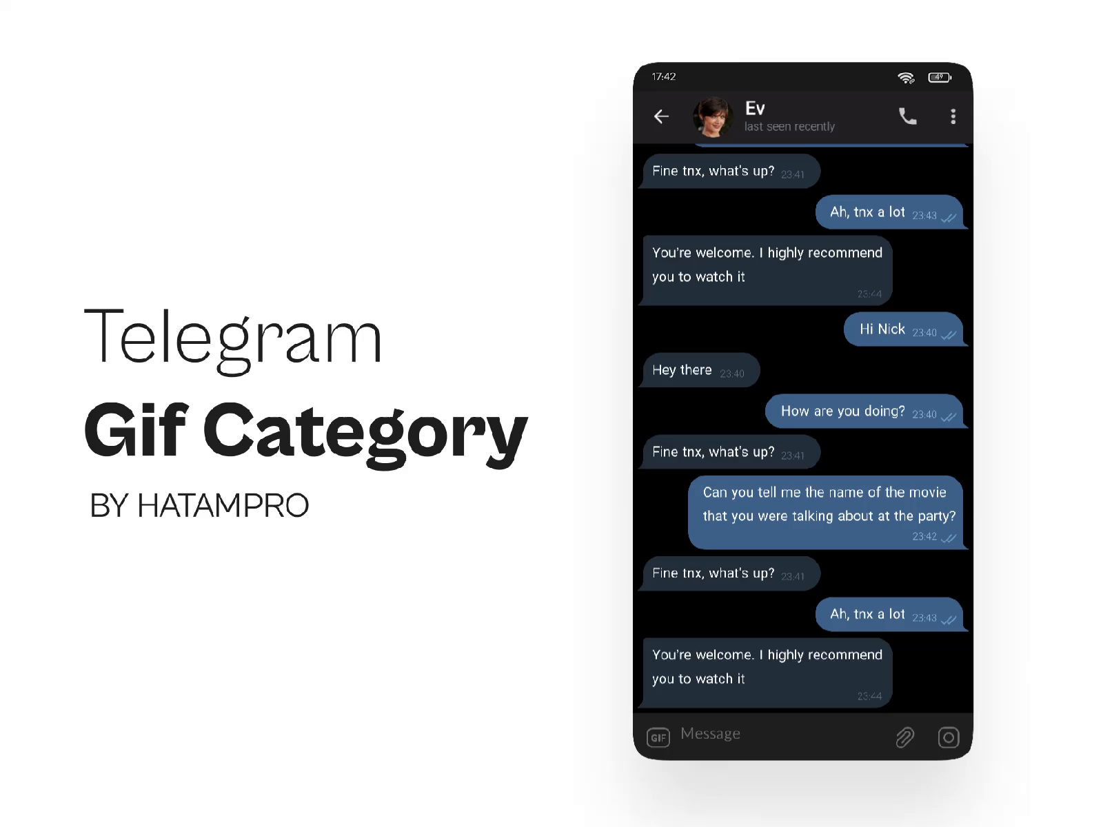 Telegram Gif Category by Hatam Alijanpour on Dribbble
