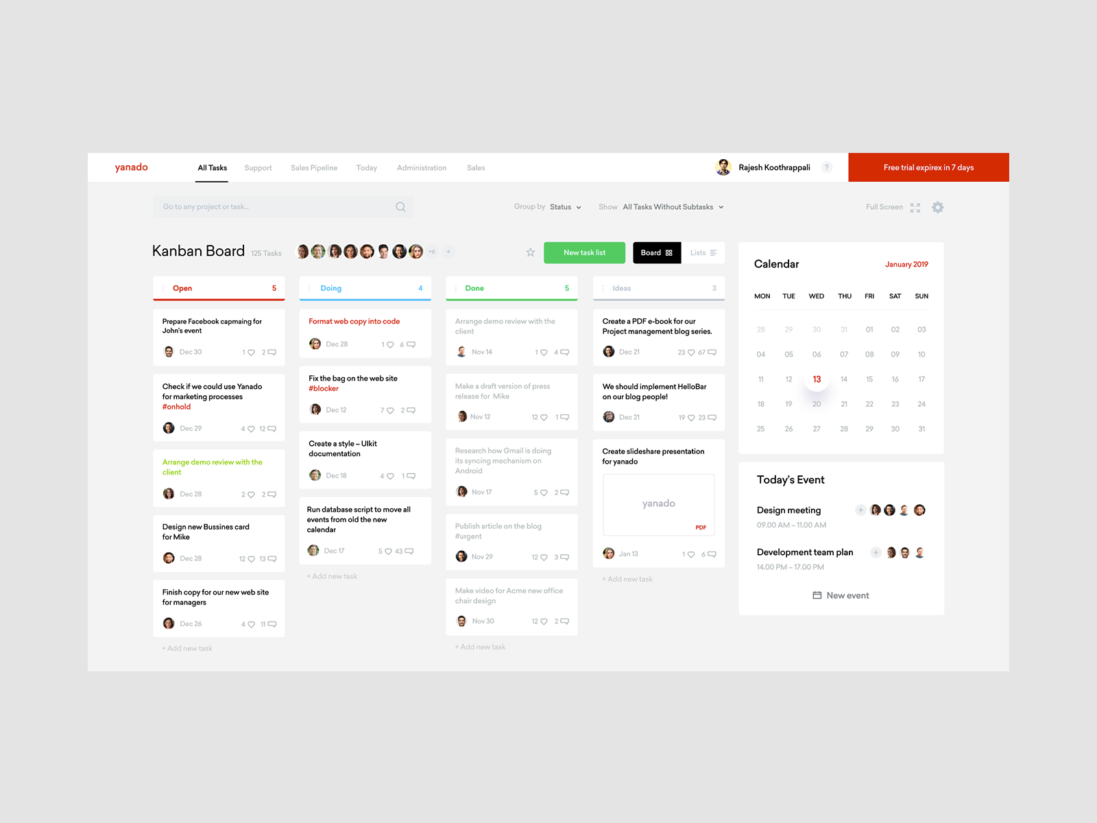 Kanban Board by Nikita on Dribbble