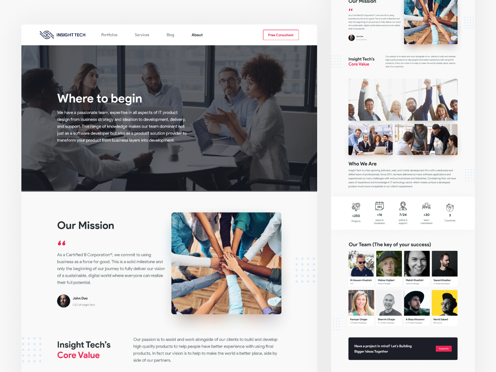 Insight Tech About us - IT Company by Mike Deymi on Dribbble