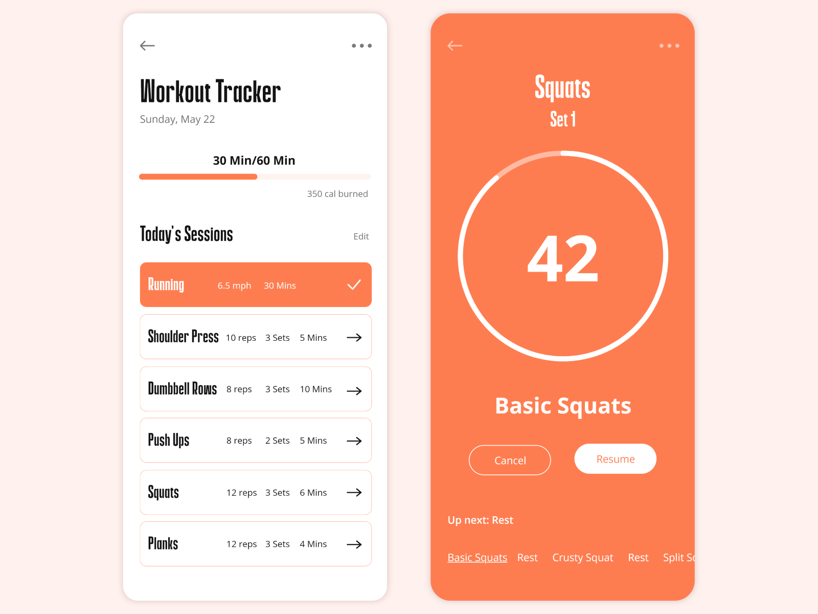 Workout Tracker by Alaa Ismail on Dribbble