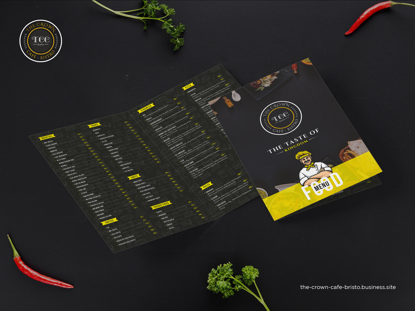 The Crown Café Bistro by Bhavik Patel on Dribbble