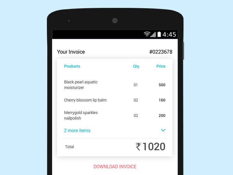 Invoice by Neha Pathak on Dribbble