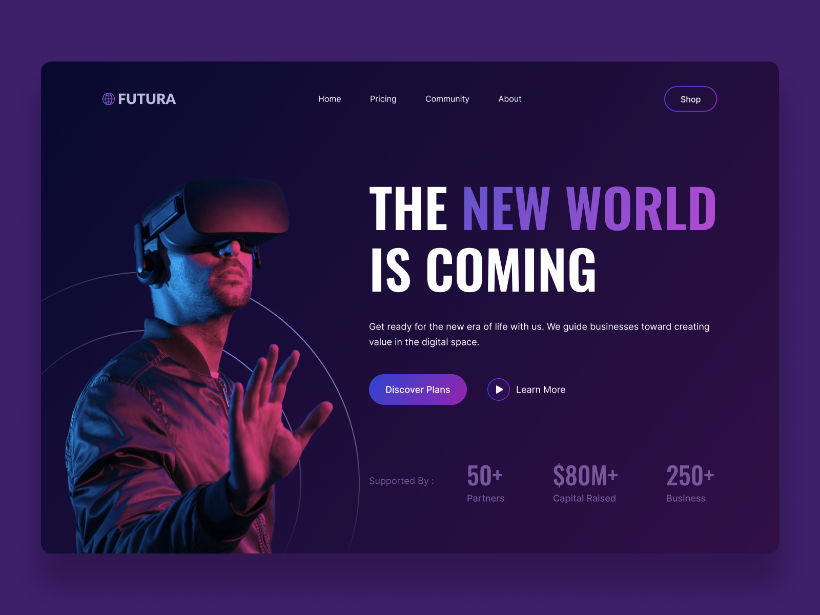 Futura - Metaverse Website Header by Taufiq Nur Rahman on Dribbble