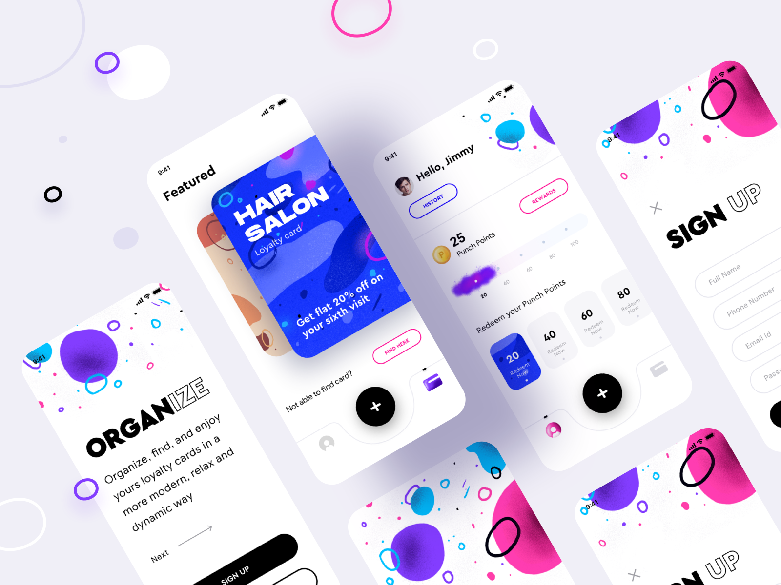 Punch app all screens version 1 by Prakhar Neel Sharma on Dribbble