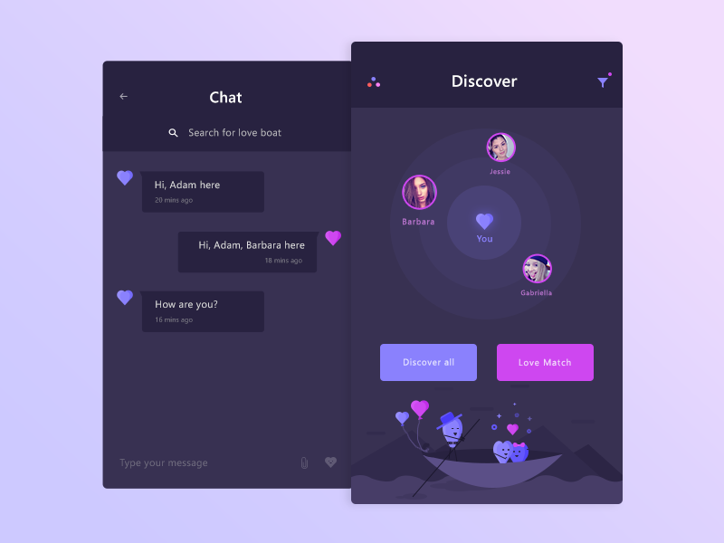 Chat + Discover (chat screen demo 3 screens) by Prakhar Neel Sharma on ...