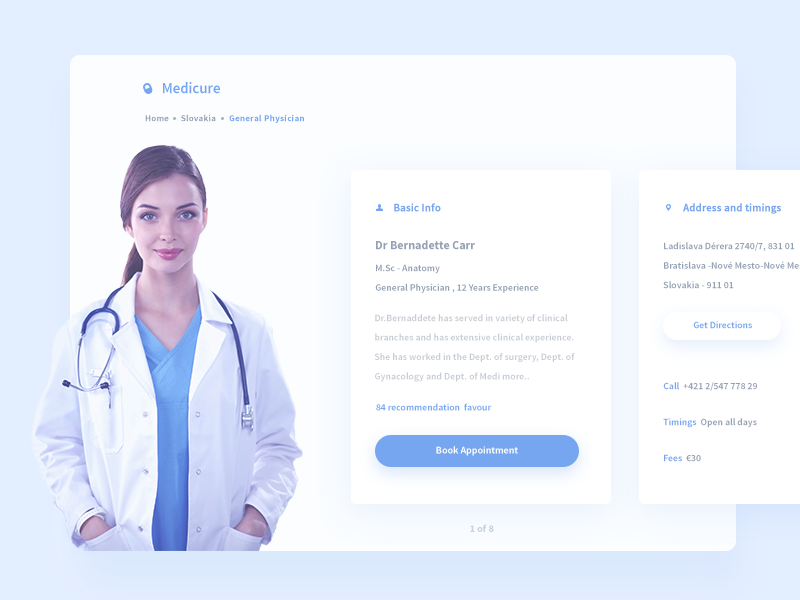 Doctor Profile (medical product) by Prakhar Neel Sharma on Dribbble